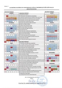 Calendário – Universidade Católica Timorense